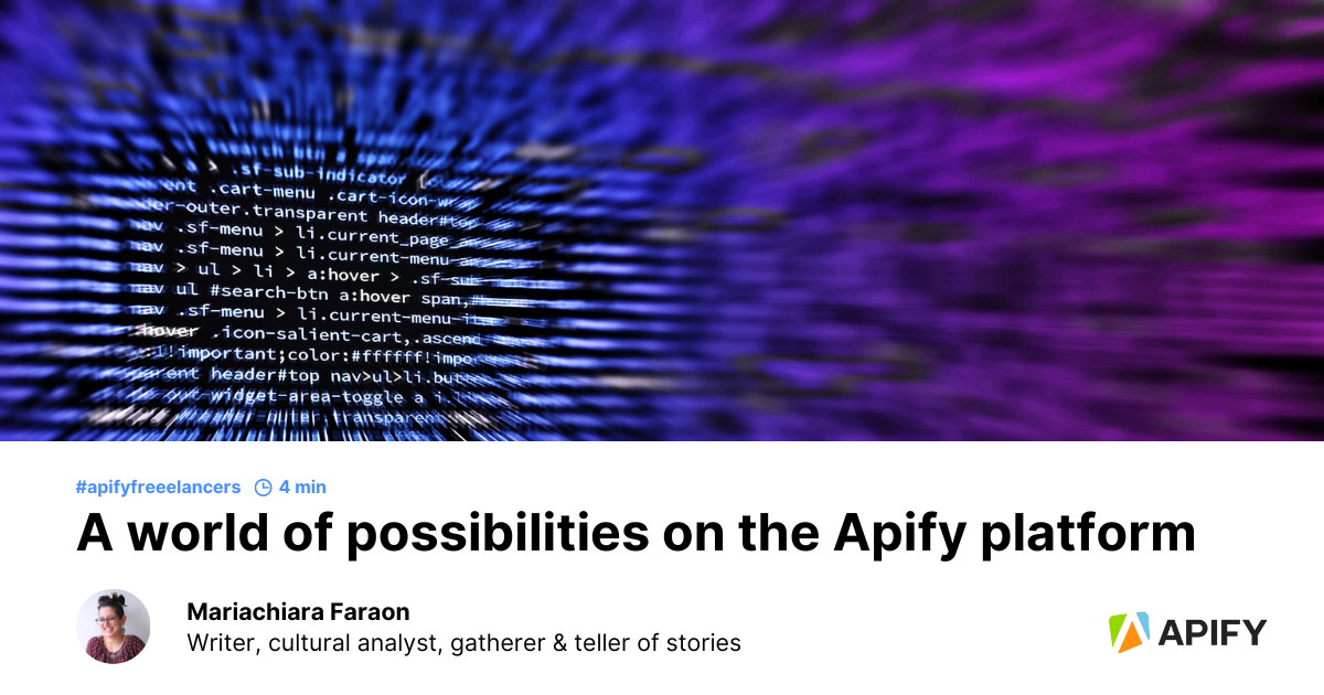 How the Apify platform helps developers earn from coding
