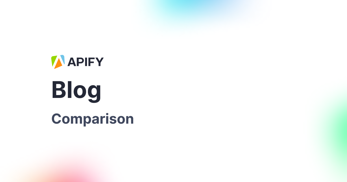 Comparisons on Apify Blog