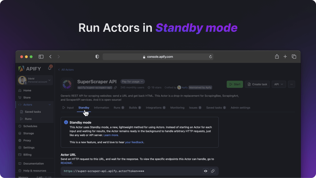 Introducing Actor Standby – run Actors as real-time APIs