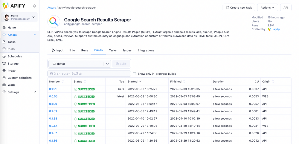 Actor build life cycle is being changed