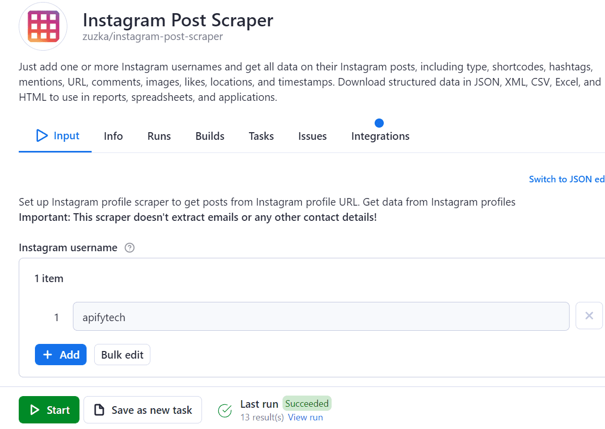 How to scrape Instagram posts for free | Apify Blog