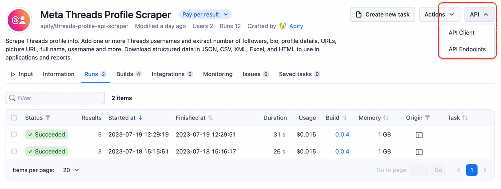 How to scrape Threads