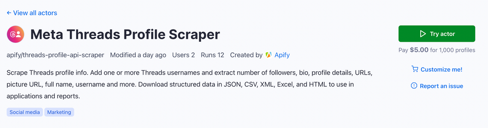 How to scrape Threads