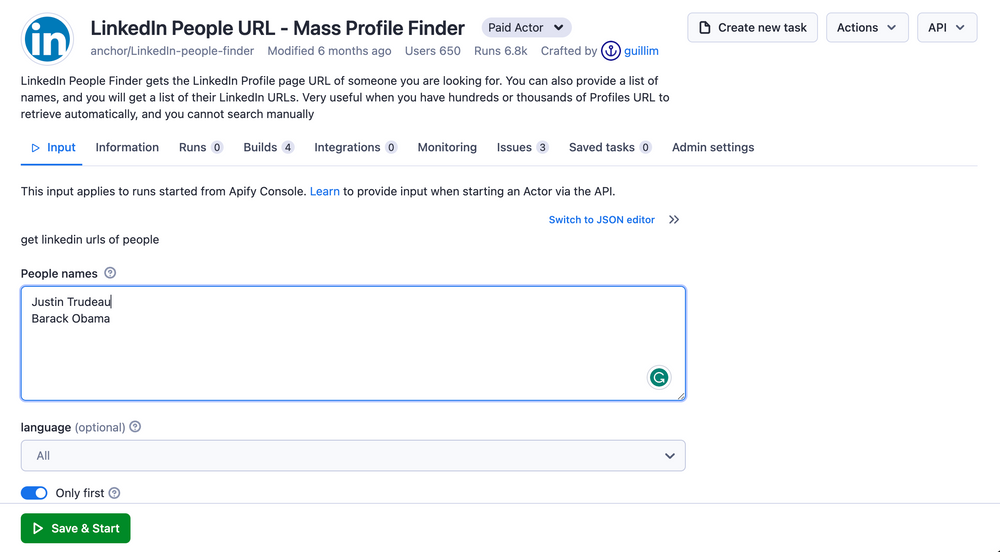 How to scrape LinkedIn profiles and companies