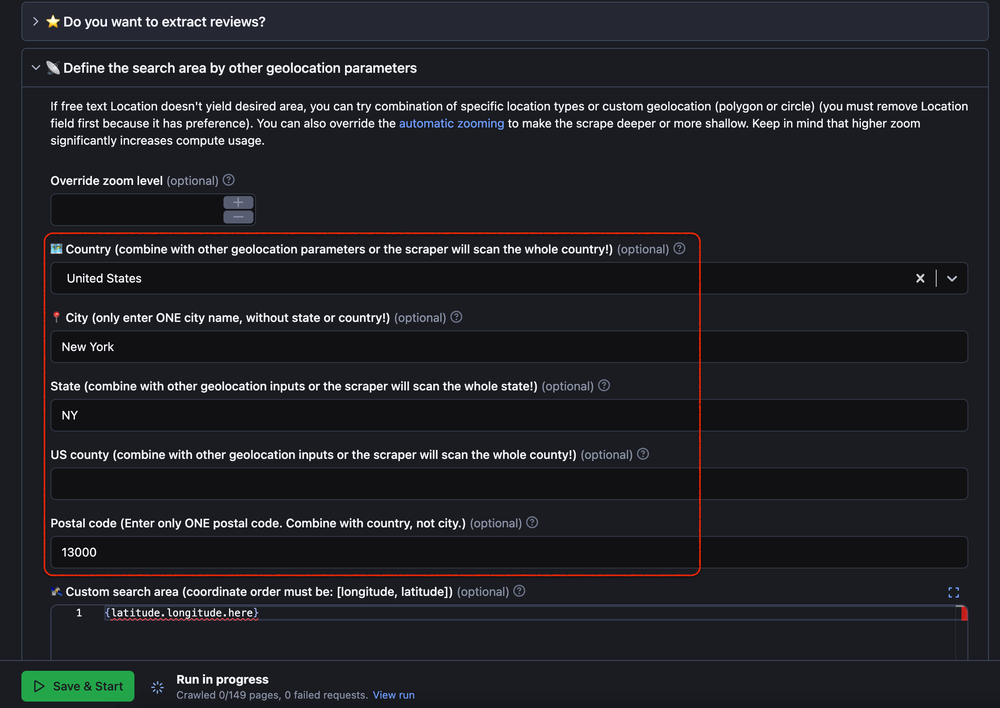 How to scrape Google Maps data