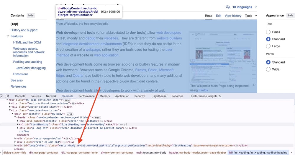 Inspect elements in Chrome, Safari, Firefox, and more