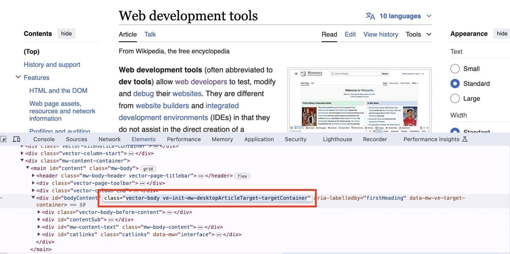 Inspect elements in Chrome, Safari, Firefox, and more