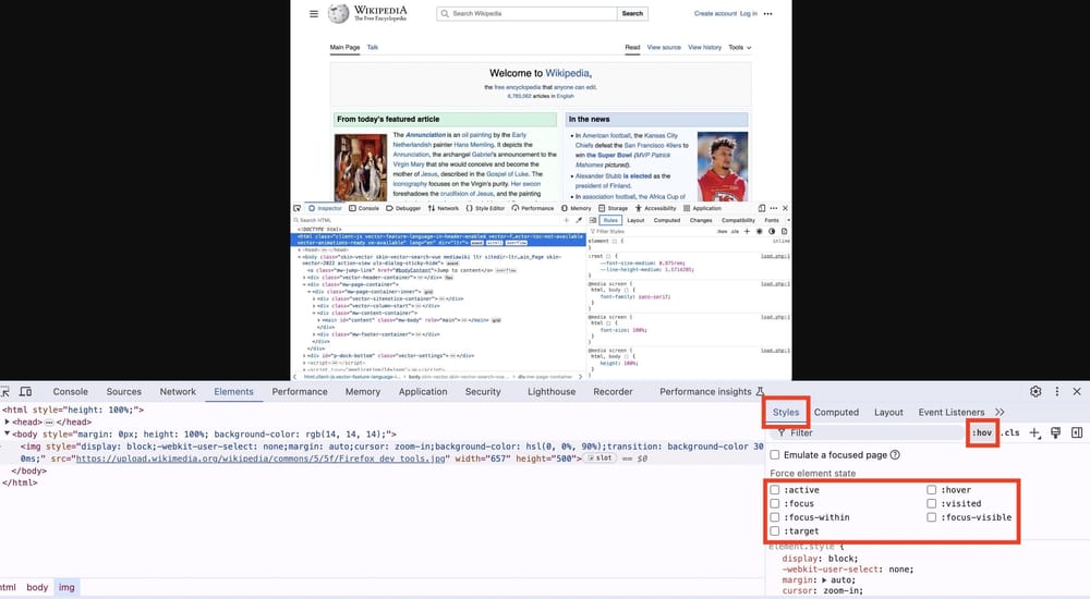 Inspect elements in Chrome, Safari, Firefox, and more