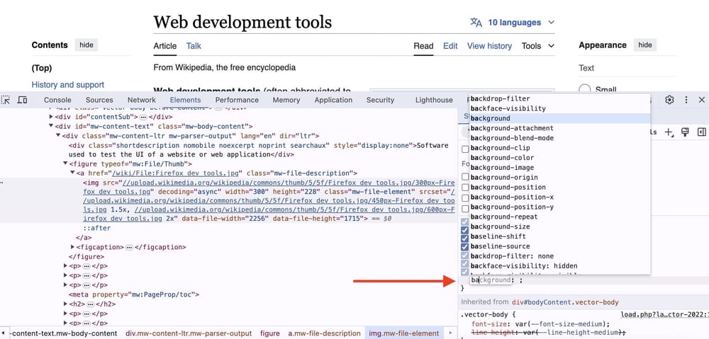 Inspect elements in Chrome, Safari, Firefox, and more