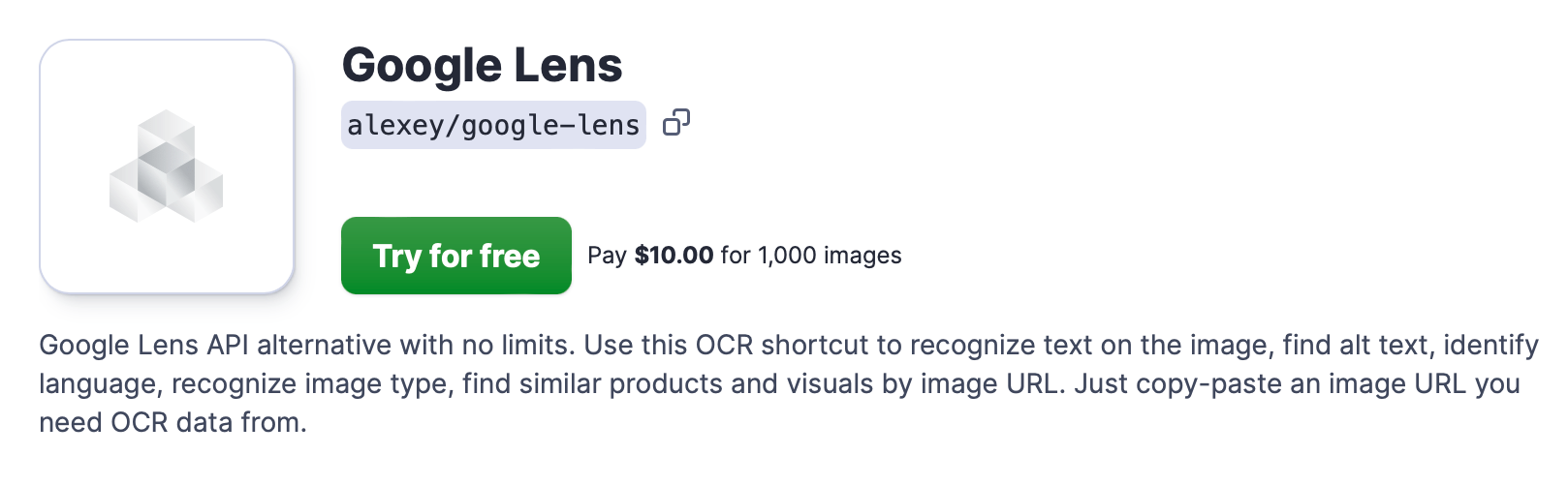 How to use Google Lens API for OCR text and image search