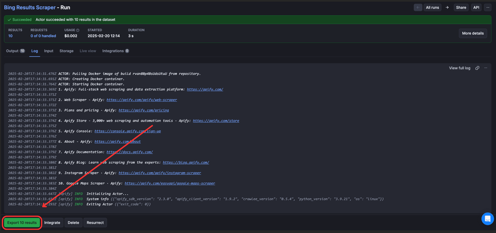 How to scrape Bing search results