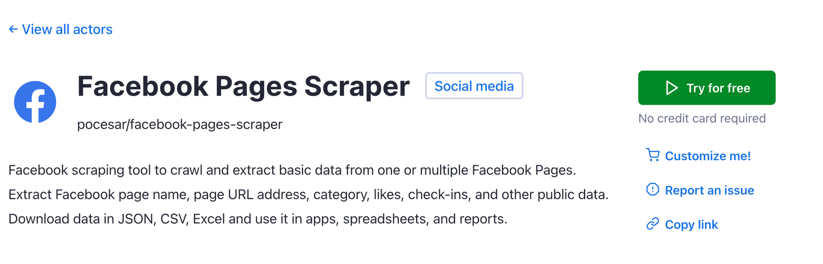 How to scrape Facebook Pages