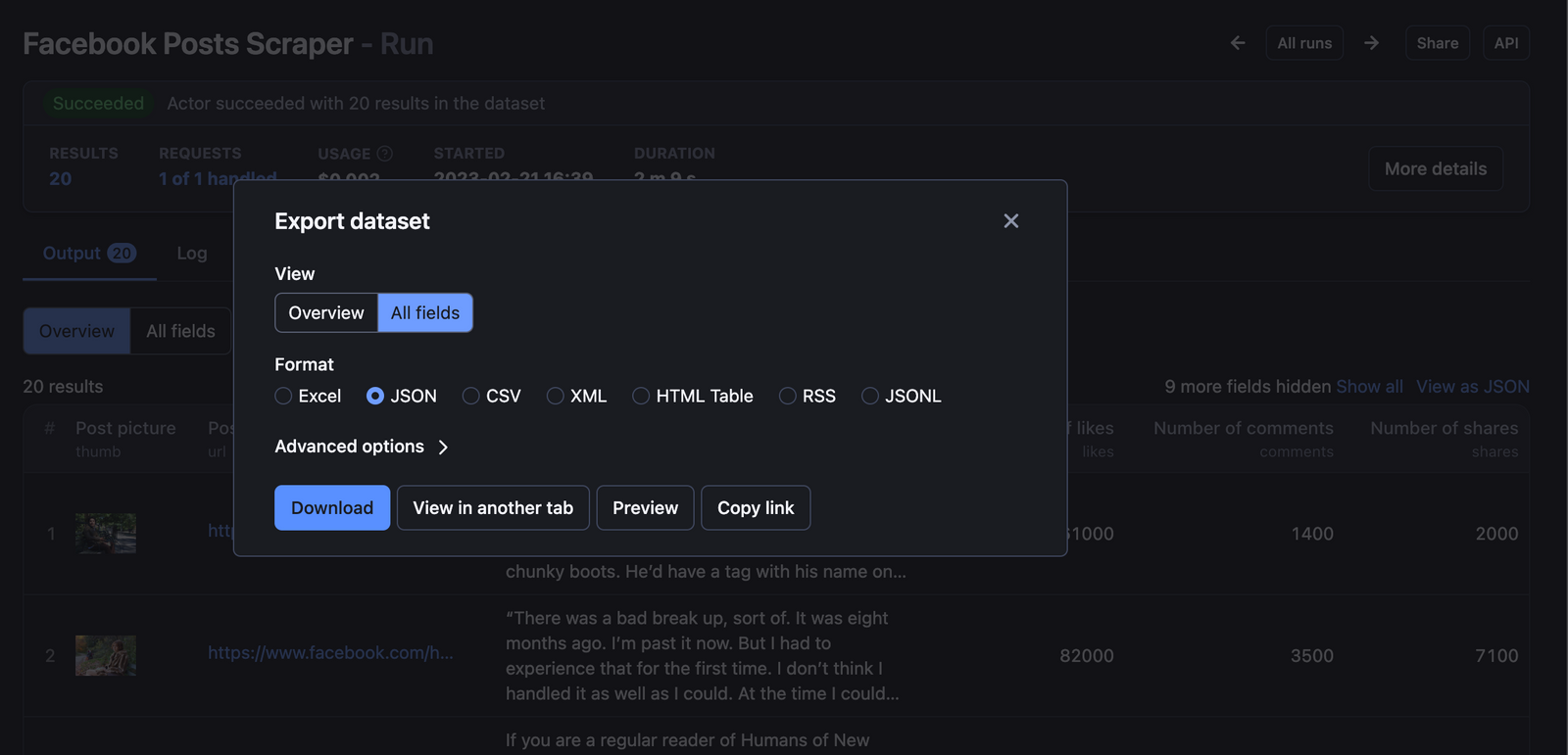 How to scrape Facebook posts
