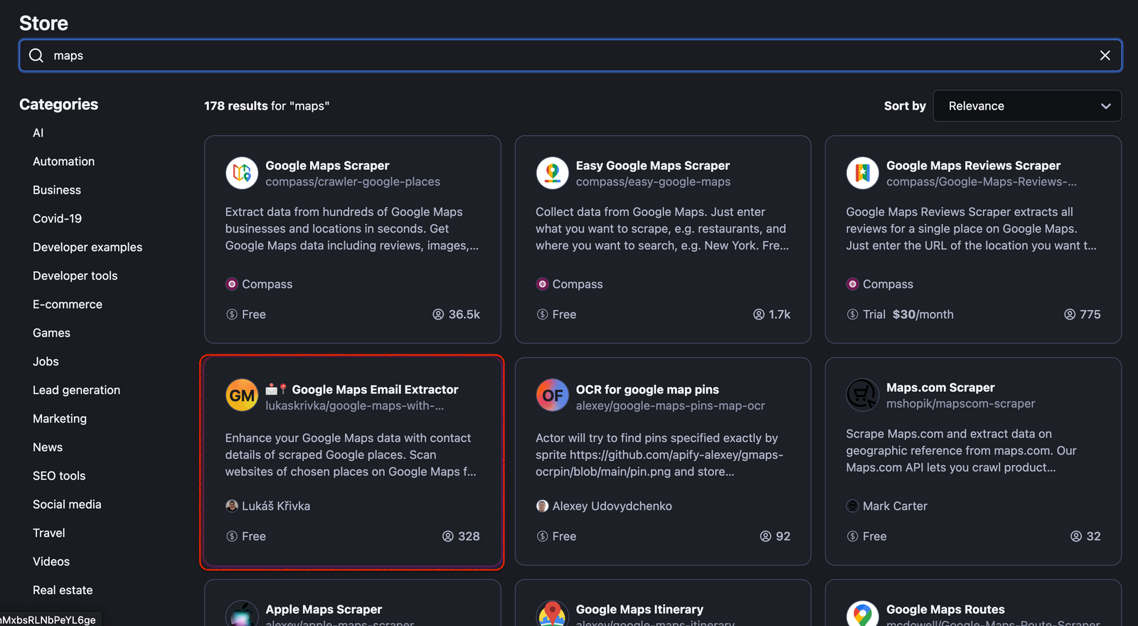 How to extract emails, socials, address with Google Maps API