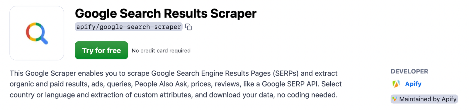 How to scrape Google Search results