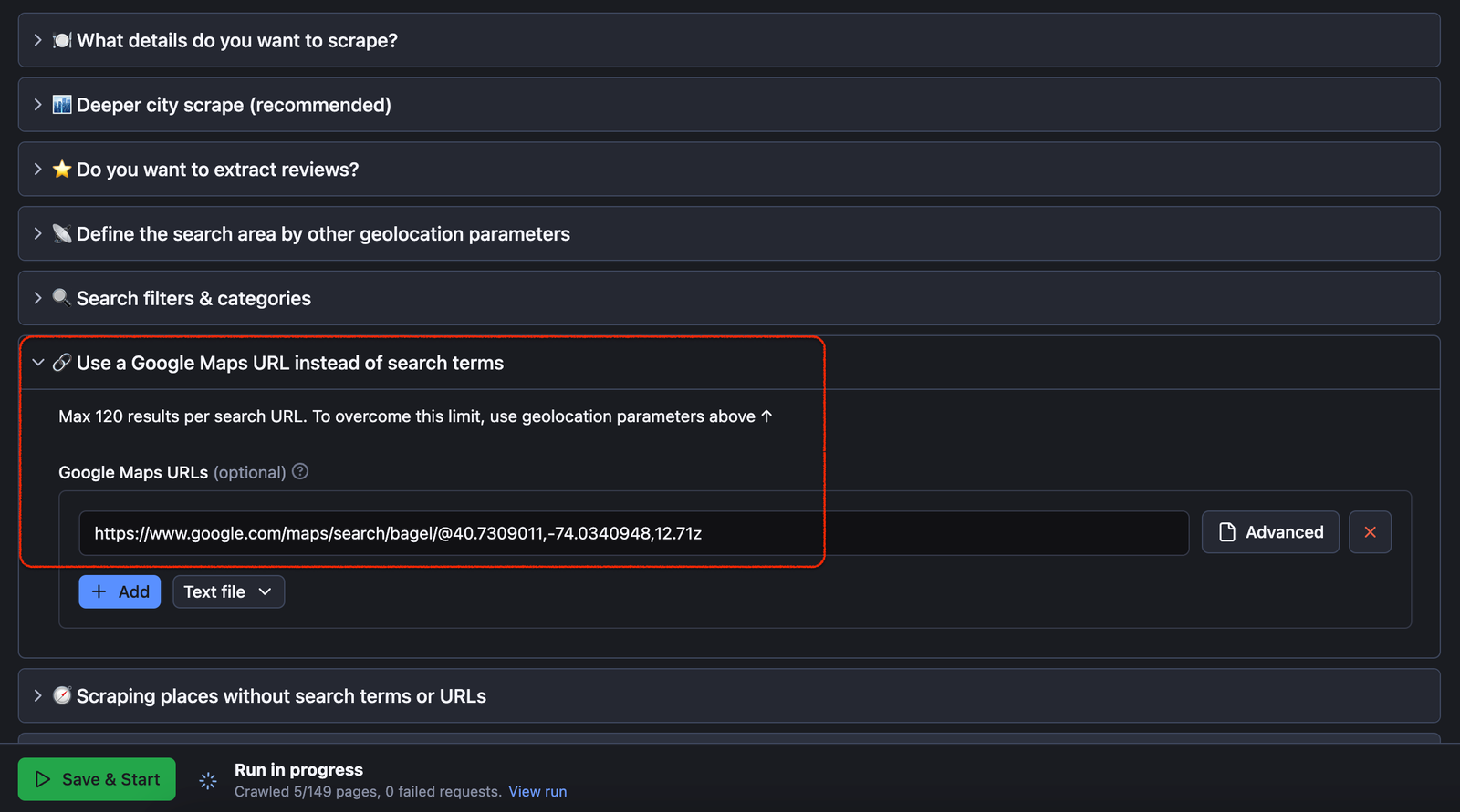 How to scrape Google Maps data