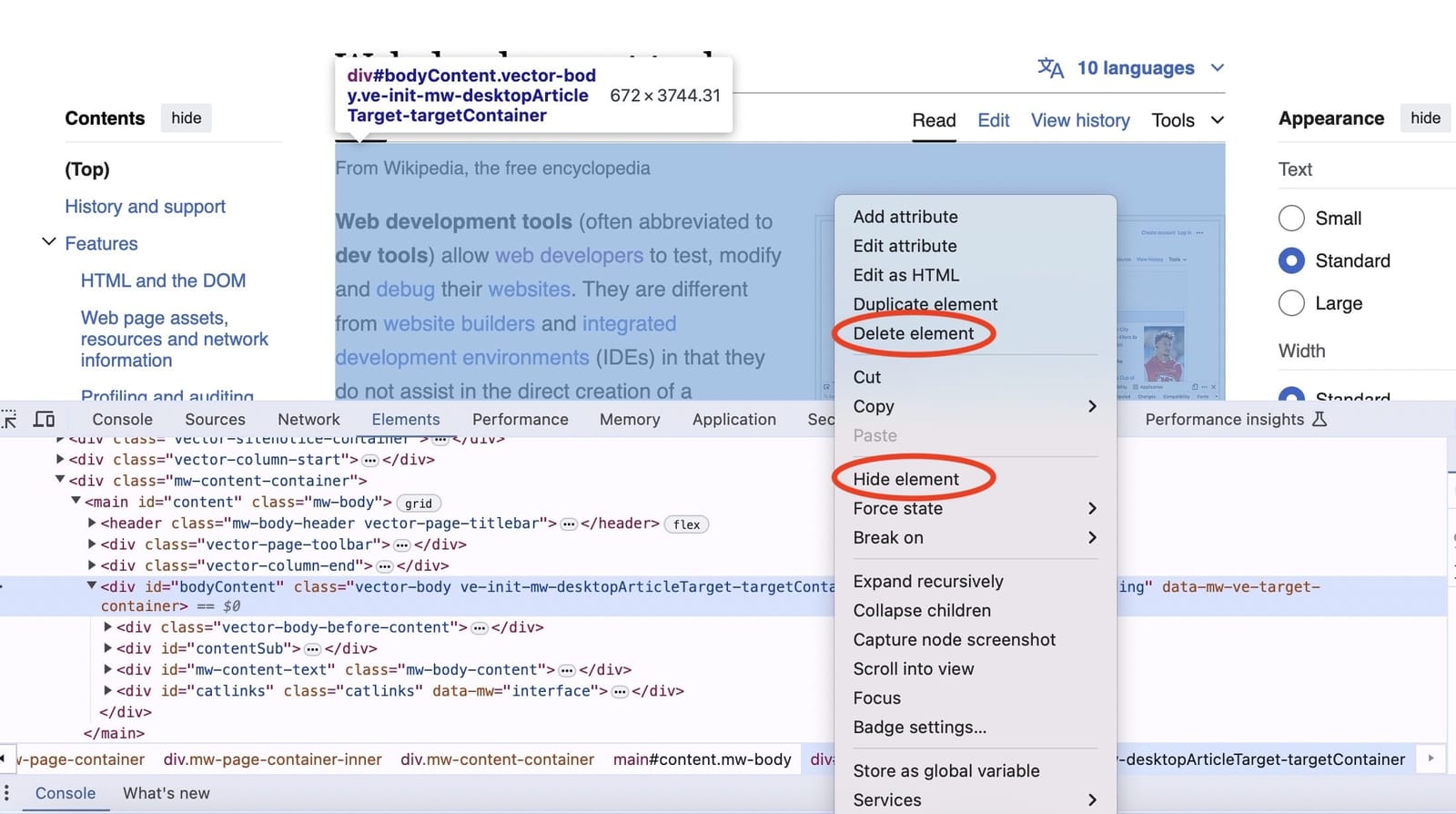Inspect elements in Chrome, Safari, Firefox, and more