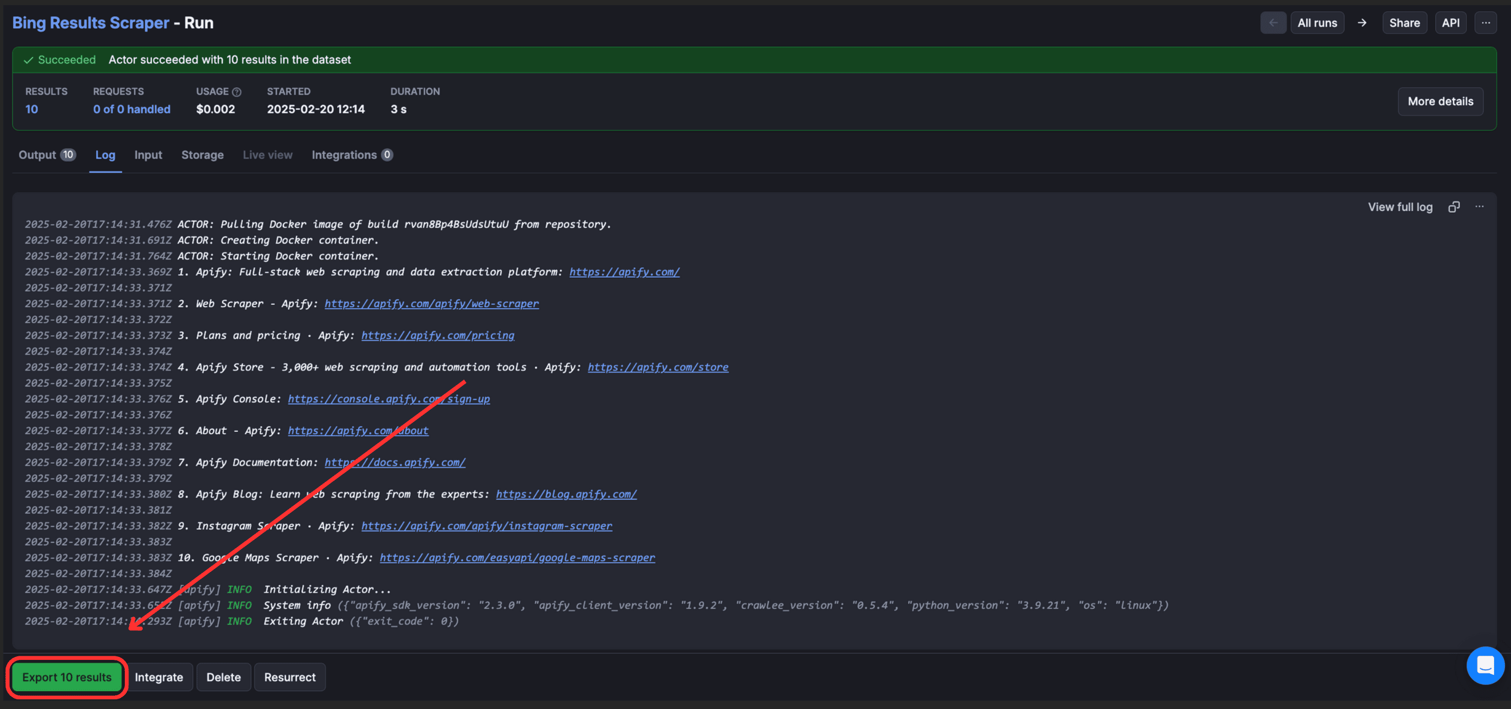How to scrape Bing search results