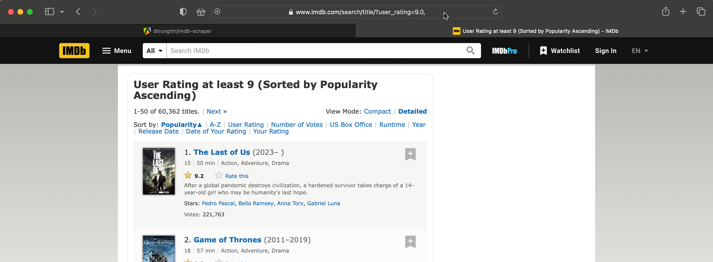 How to scrape IMDb with an unofficial IMDb API