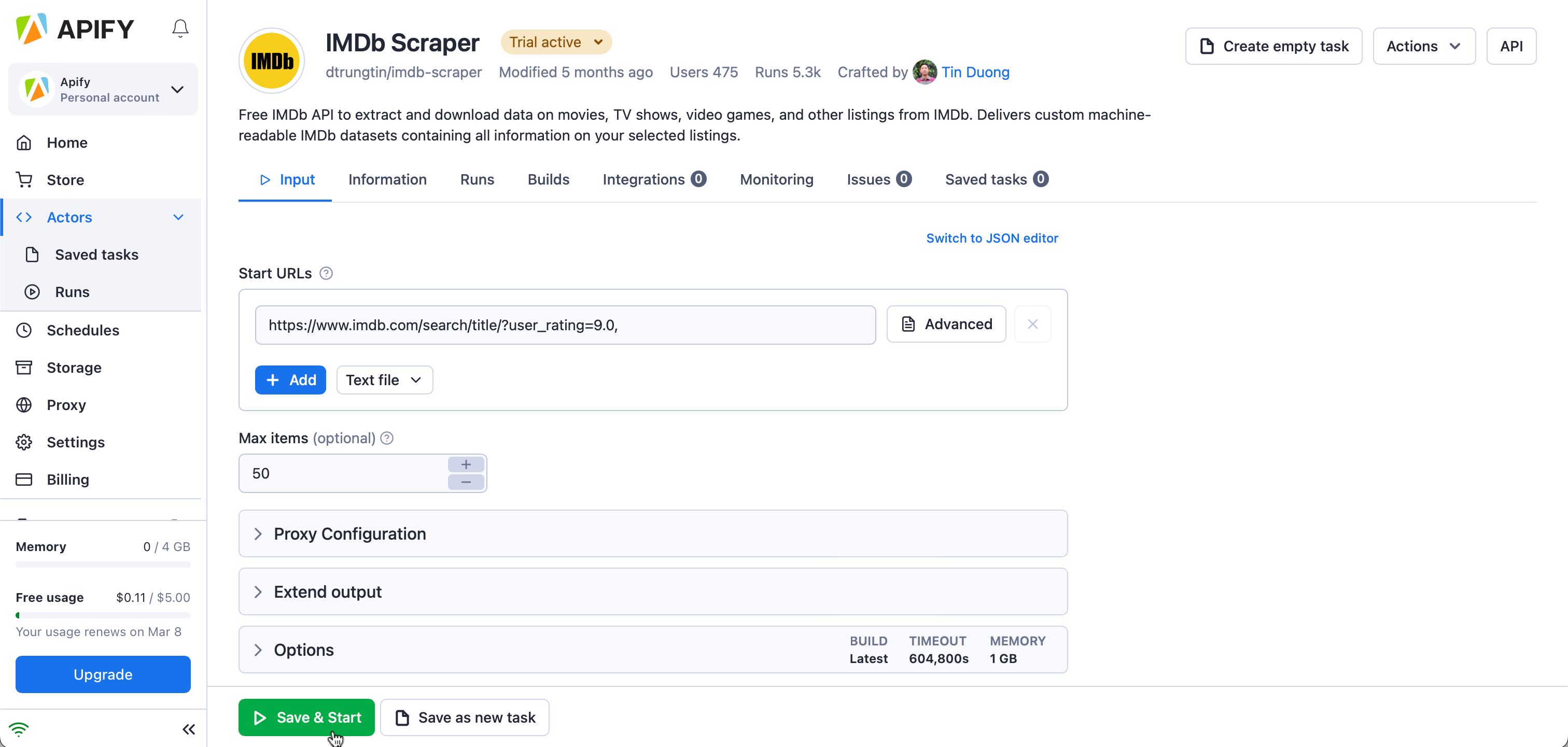 How to scrape IMDb with an unofficial IMDb API