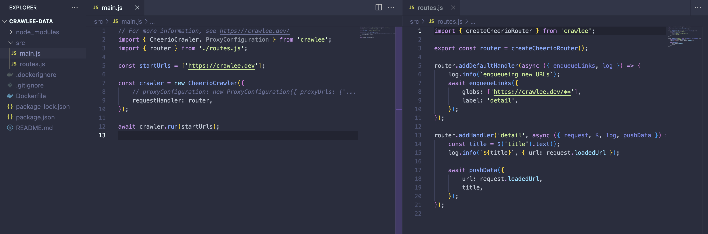 Crawlee data storage: saving files, screenshots and JSON