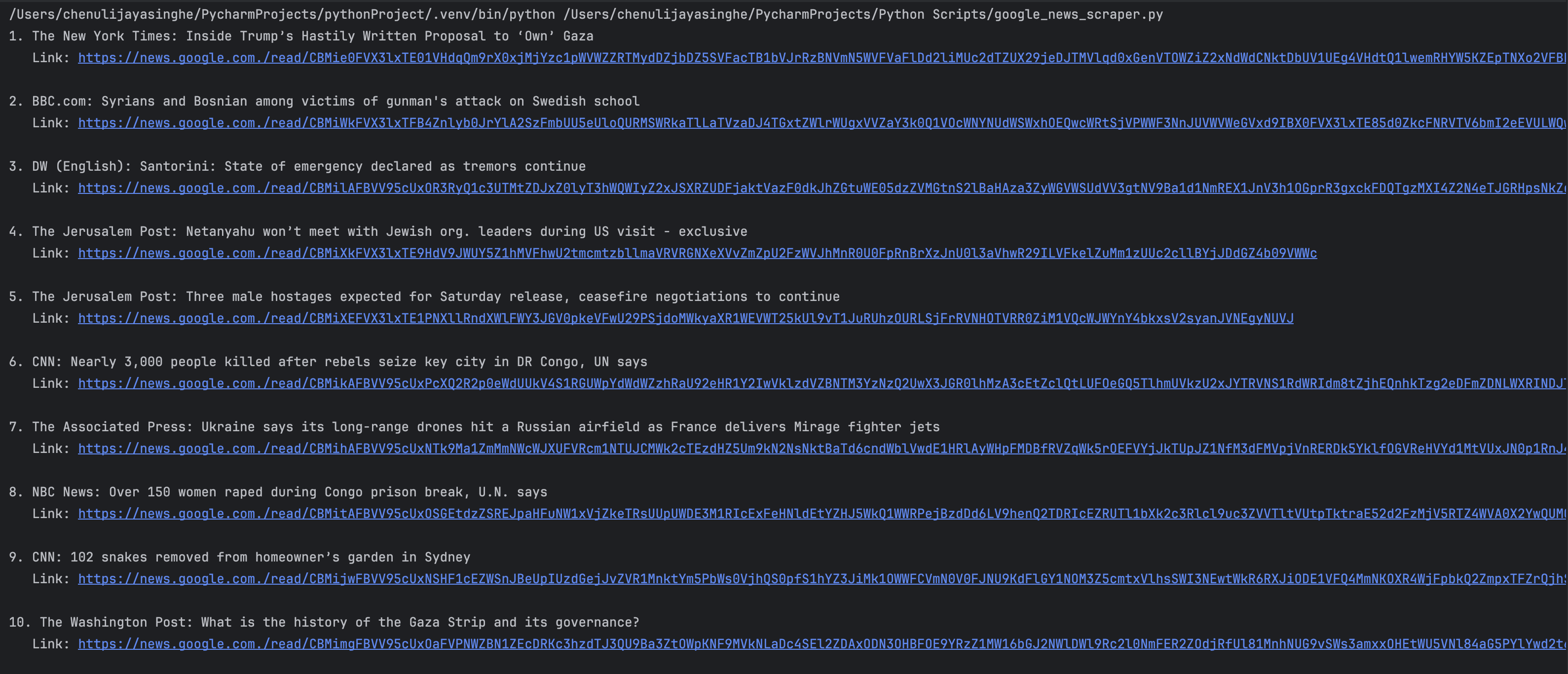 How to scrape Google News