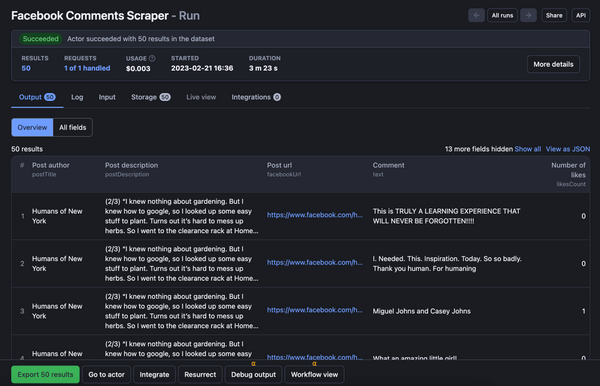 How to scrape 50 Facebook comments in 3 minutes ⏱