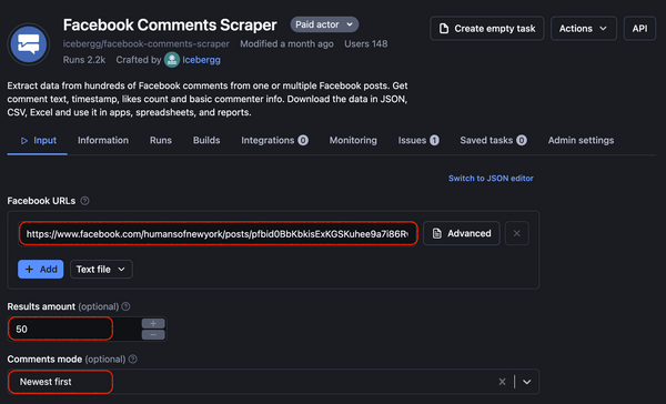 How to scrape 50 Facebook comments in 3 minutes ⏱