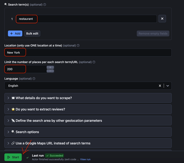 How to extract emails, socials, address with Google Maps API