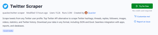 How to scrape Twitter data