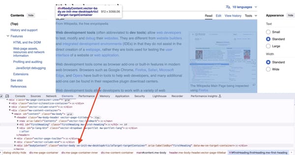 Inspect elements in Chrome, Safari, Firefox, and more