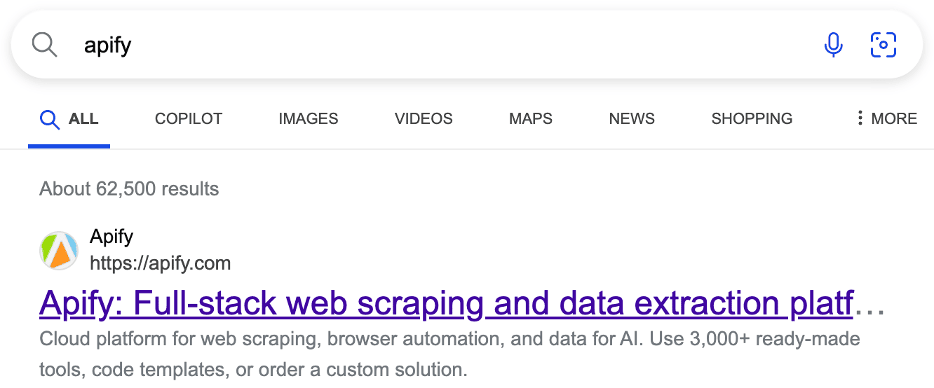 How to scrape Bing search results