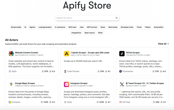 What is Apify Store and how to use Apify Actors